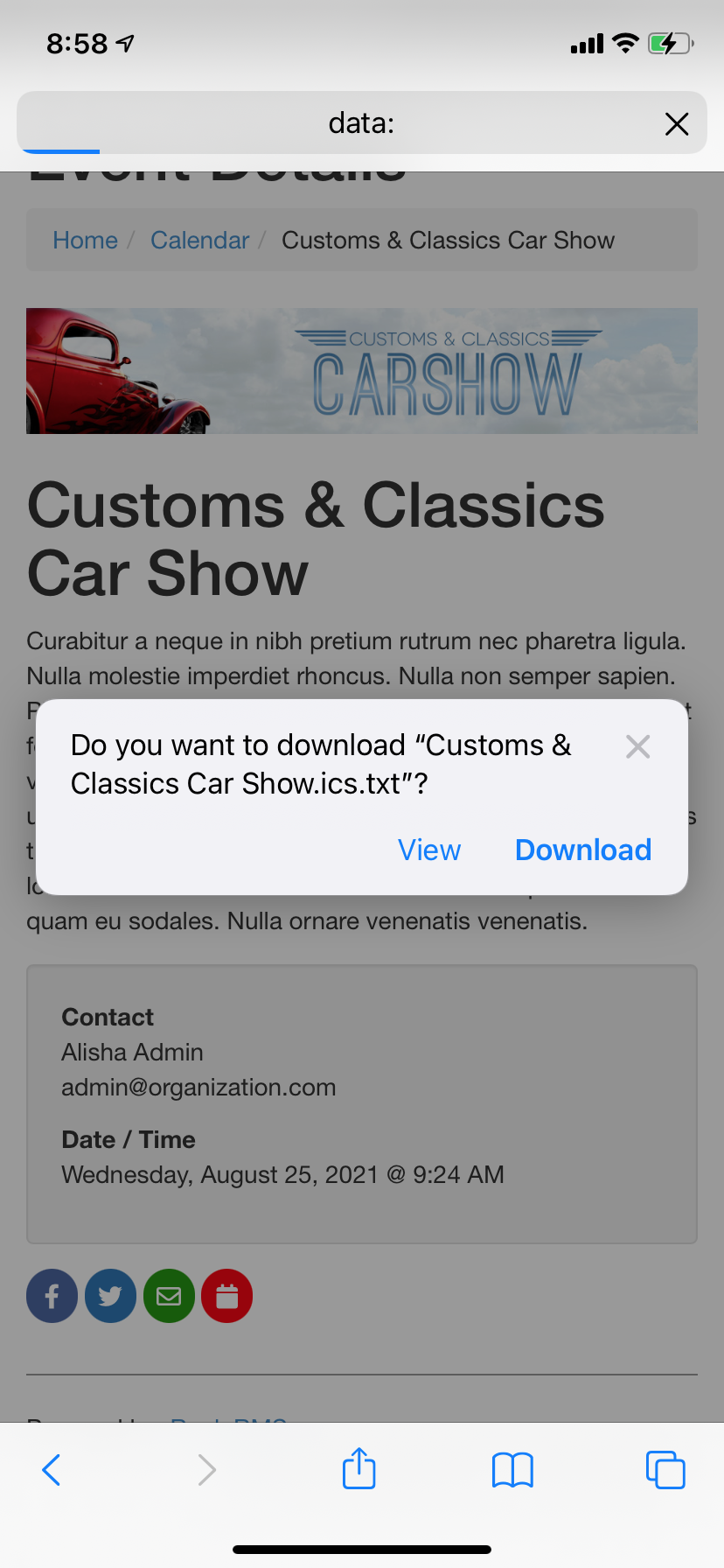 .ics file download does not work for iOS · Issue #4776 · SparkDevNetwork/Rock · GitHub