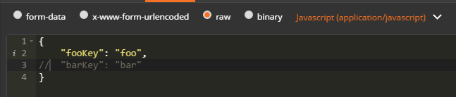 Raw Body Editor JSON Comment Issue 3358 Postmanlabs postman app 