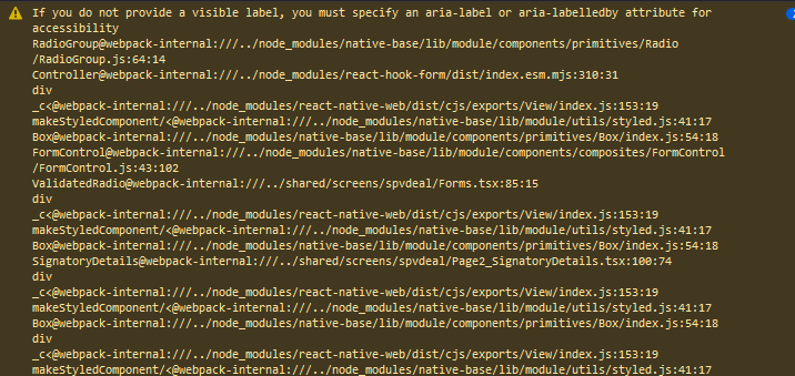 Using Radio buttons causes aria warning · Issue #3947 · GeekyAnts/NativeBase · GitHub