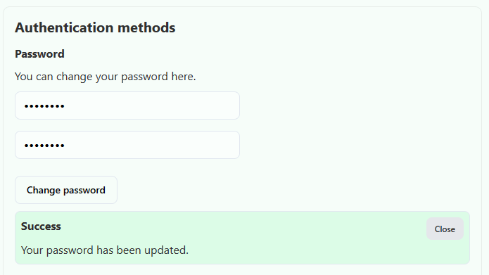 Changing the password has no feedback · Issue #45 · Southclaws/storyden · GitHub