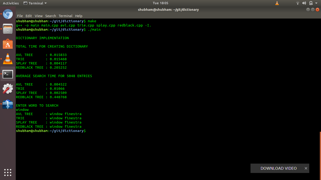GitHub - mpsshubham/dictionary: C/C++ dictionary to compare insertion ...