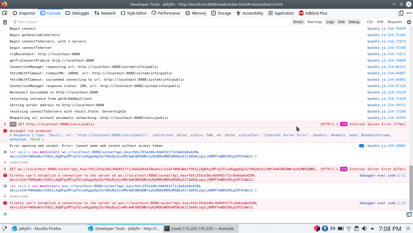 Websocket Returns 500 Error · Issue 4441 · Jellyfin Jellyfin · Github