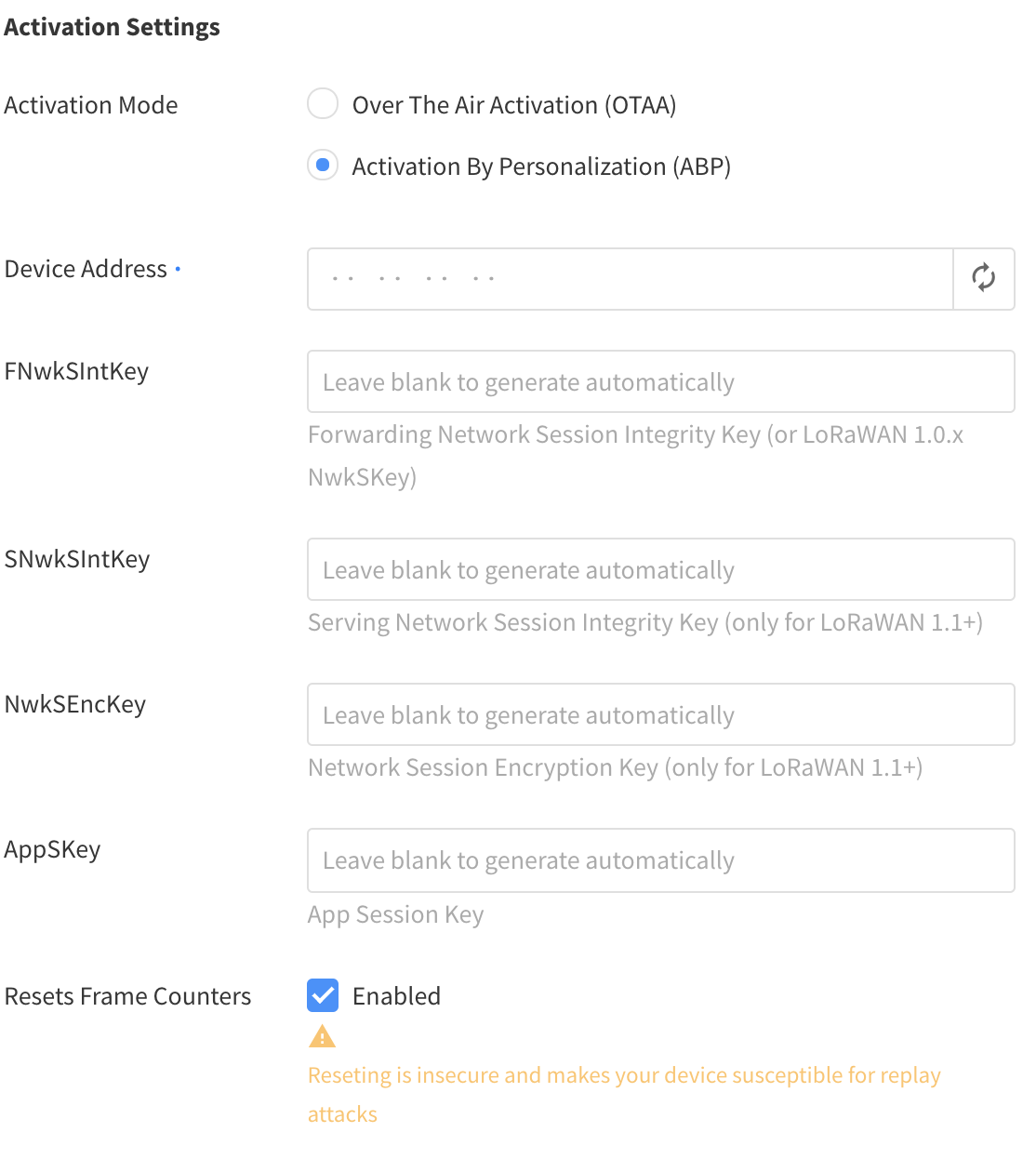 Adjust device form activation settings layout · Issue #1304 · TheThingsNetwork/lorawan-stack ...