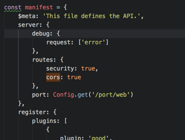 Global cors and security options not respected in 404 · Issue #3792 · hapijs/hapi · GitHub