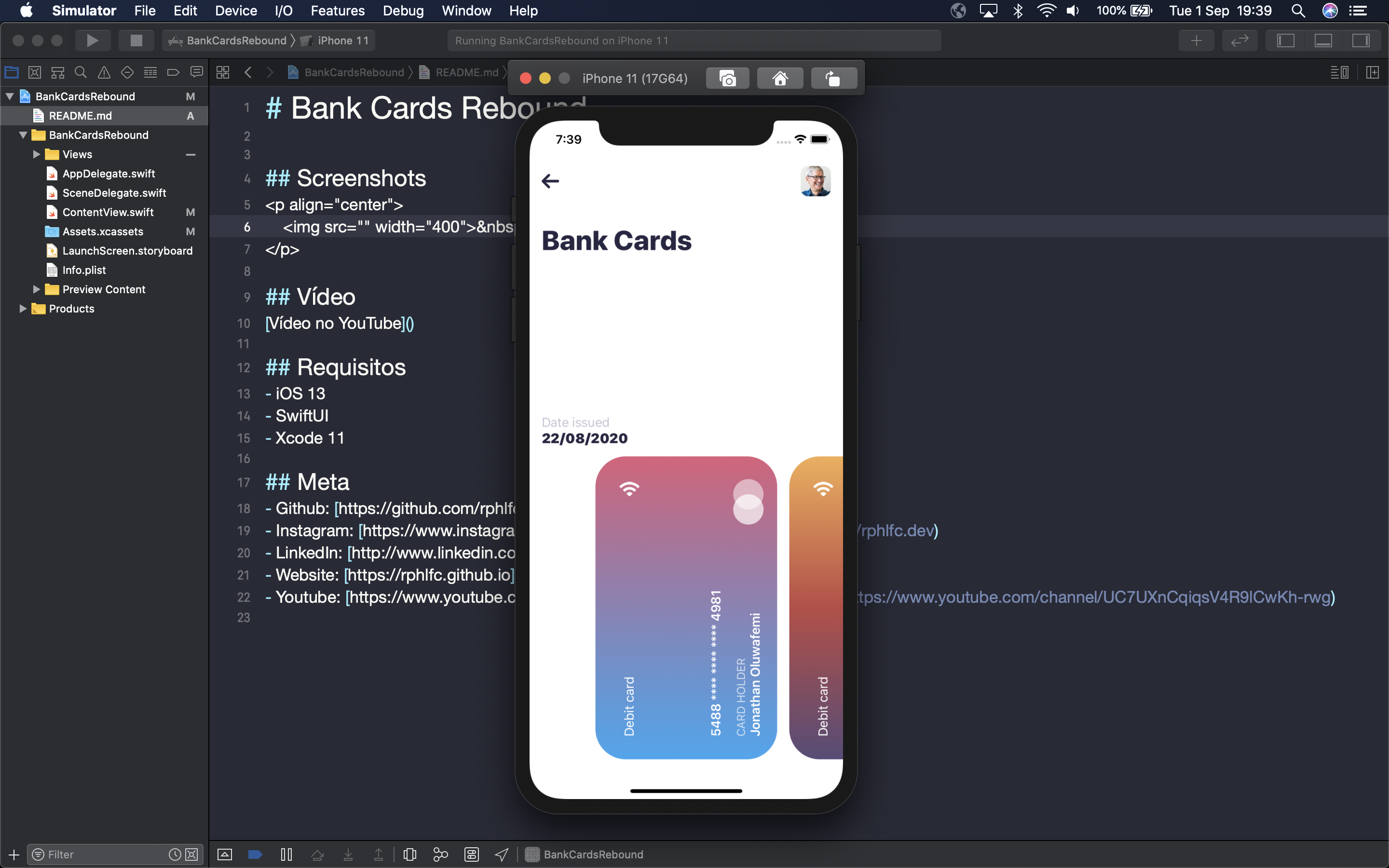 GitHub - rphlfc/BankCardsRebound: Aplicativo de cartões com SwiftUI no iOS 13.