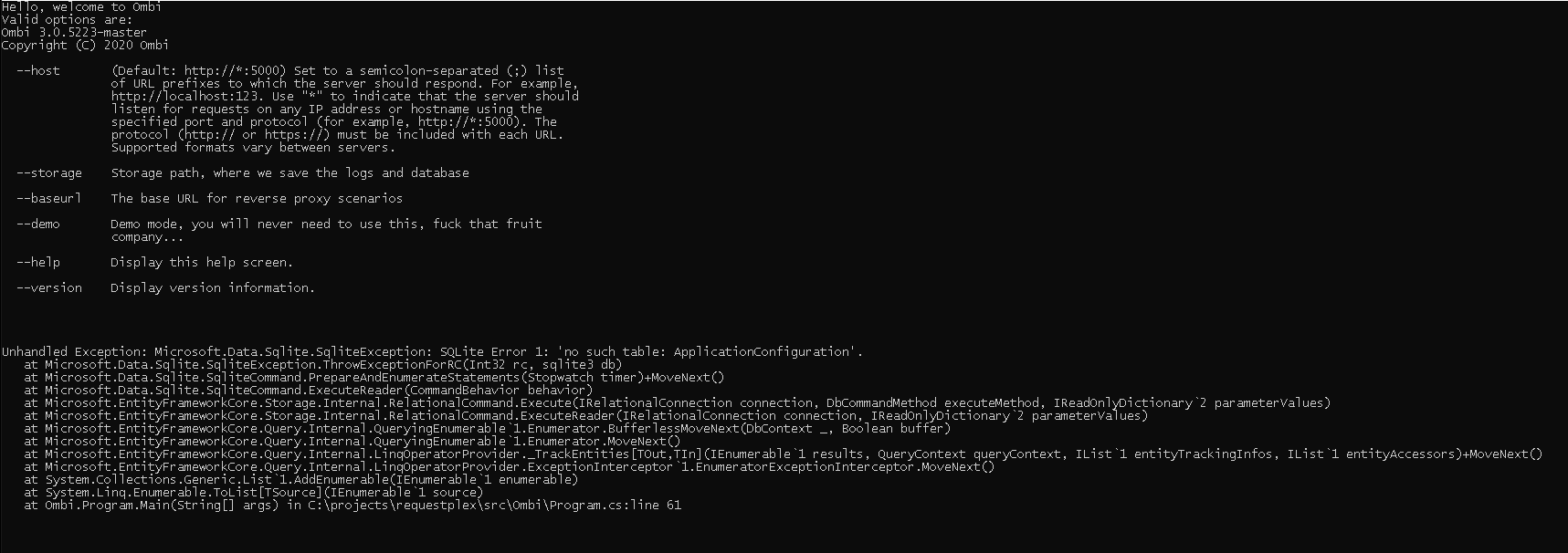 Migration Error · Issue #3918 · Ombi-app/Ombi · GitHub