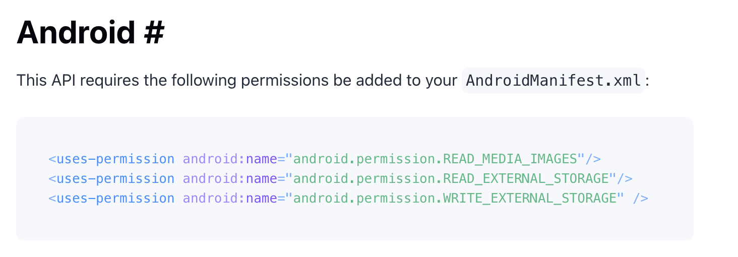 [Camera] Update camera plugin docs for Android 13 · Issue #1654 · ionic-team/capacitor-plugins ...