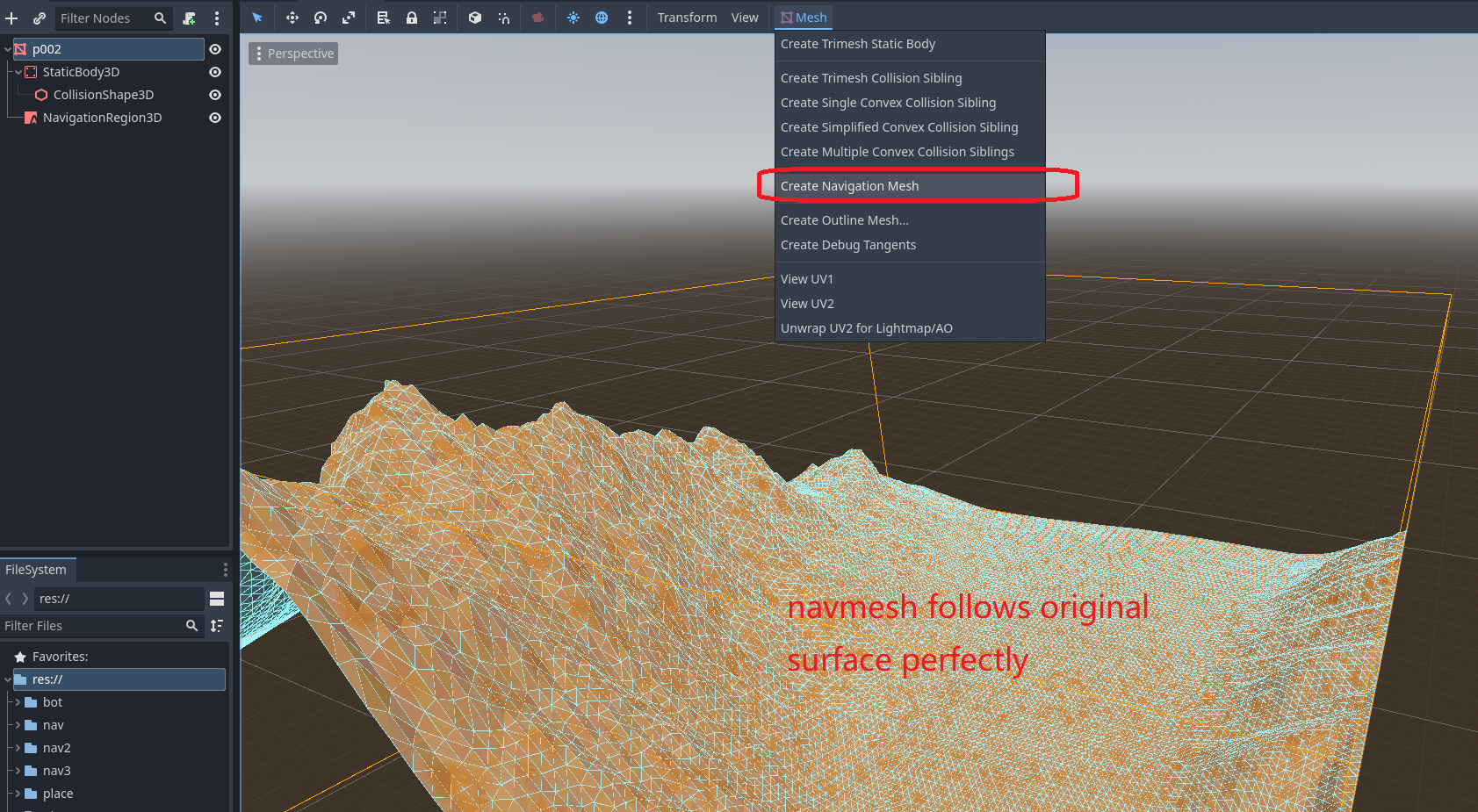 baked navigationmesh is incomplete · Issue #77695 · godotengine/godot · GitHub