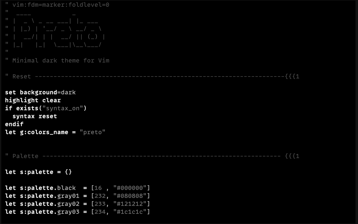 GitHub - atweiden/vim-preto: Minimal dark theme for Vim
