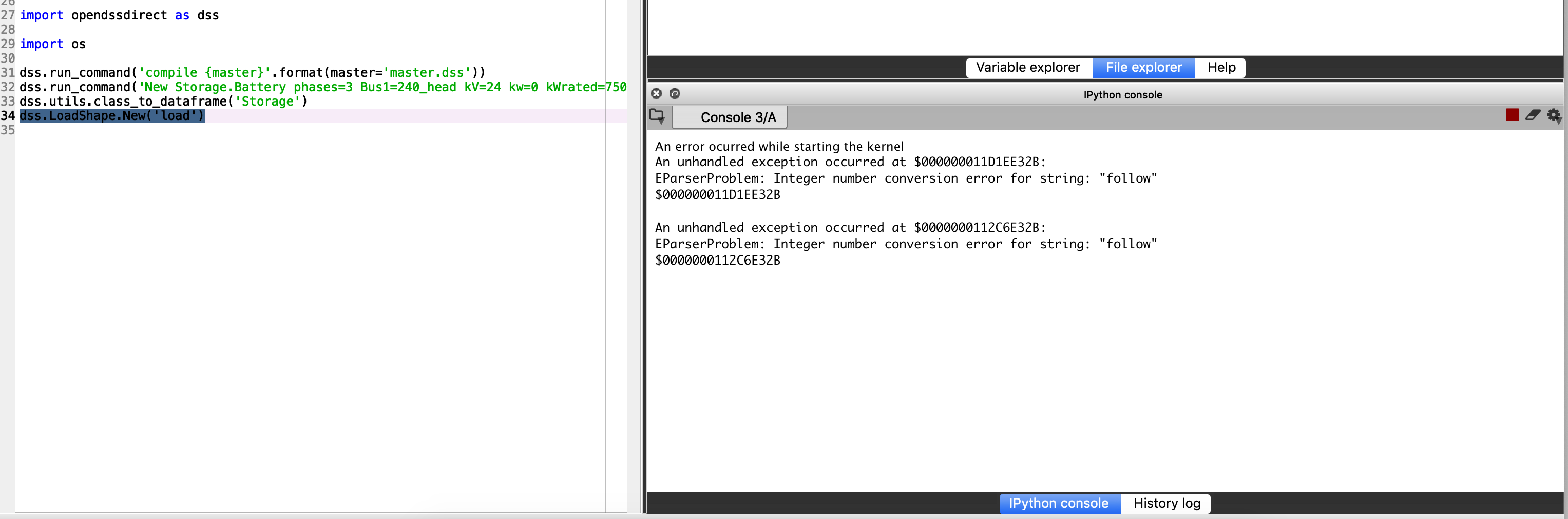 adding LoadShape crashes Python · Issue #40 · dss-extensions/OpenDSSDirect.py · GitHub