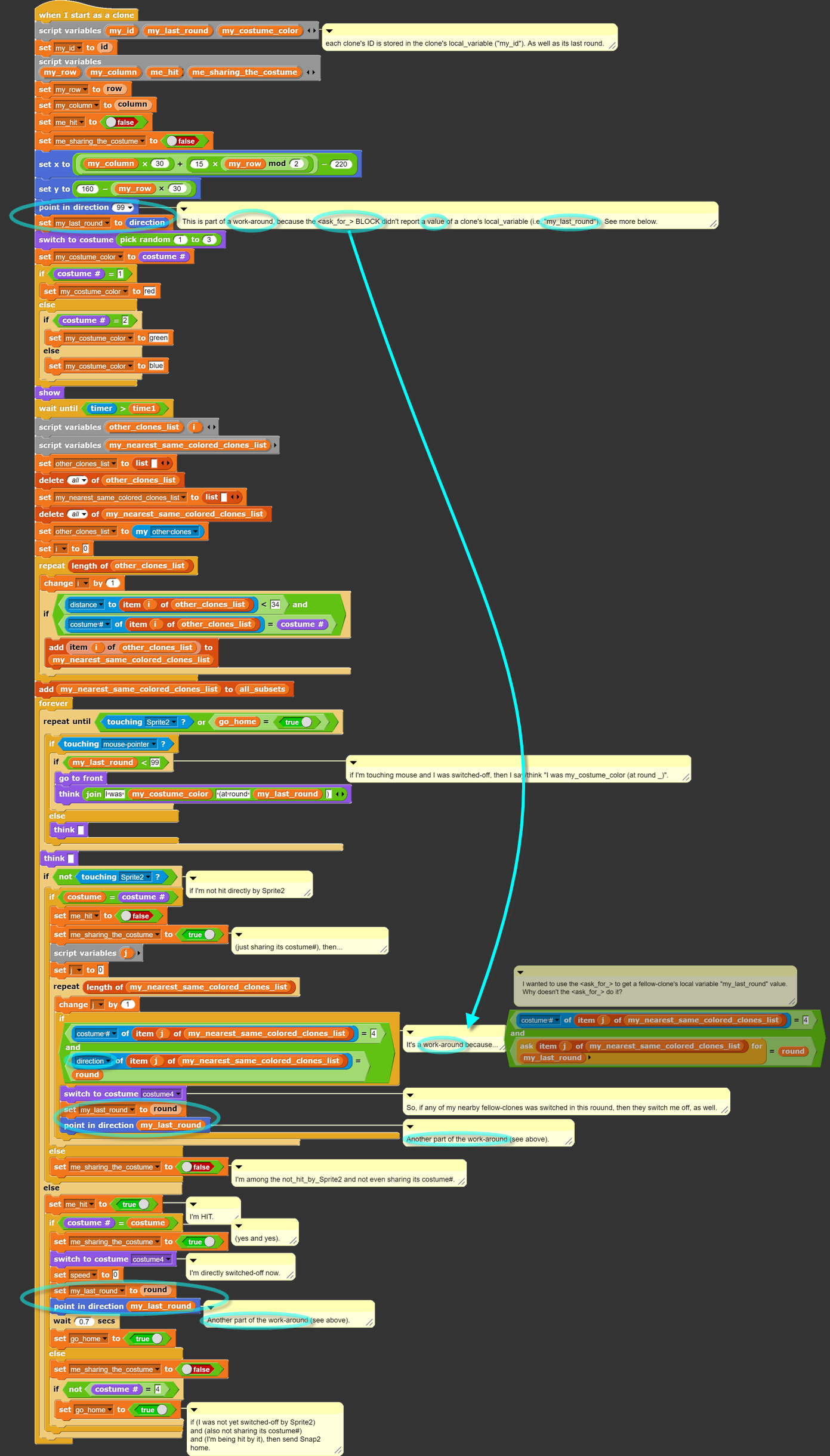 "Ask _ for _" block does not report the value of fellow-clone's (script ...