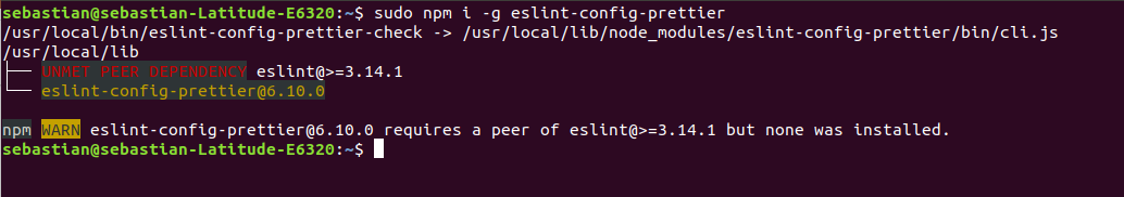 UNMET PEER DEPENDENCY · Issue #137 · prettier/eslint-config-prettier · GitHub