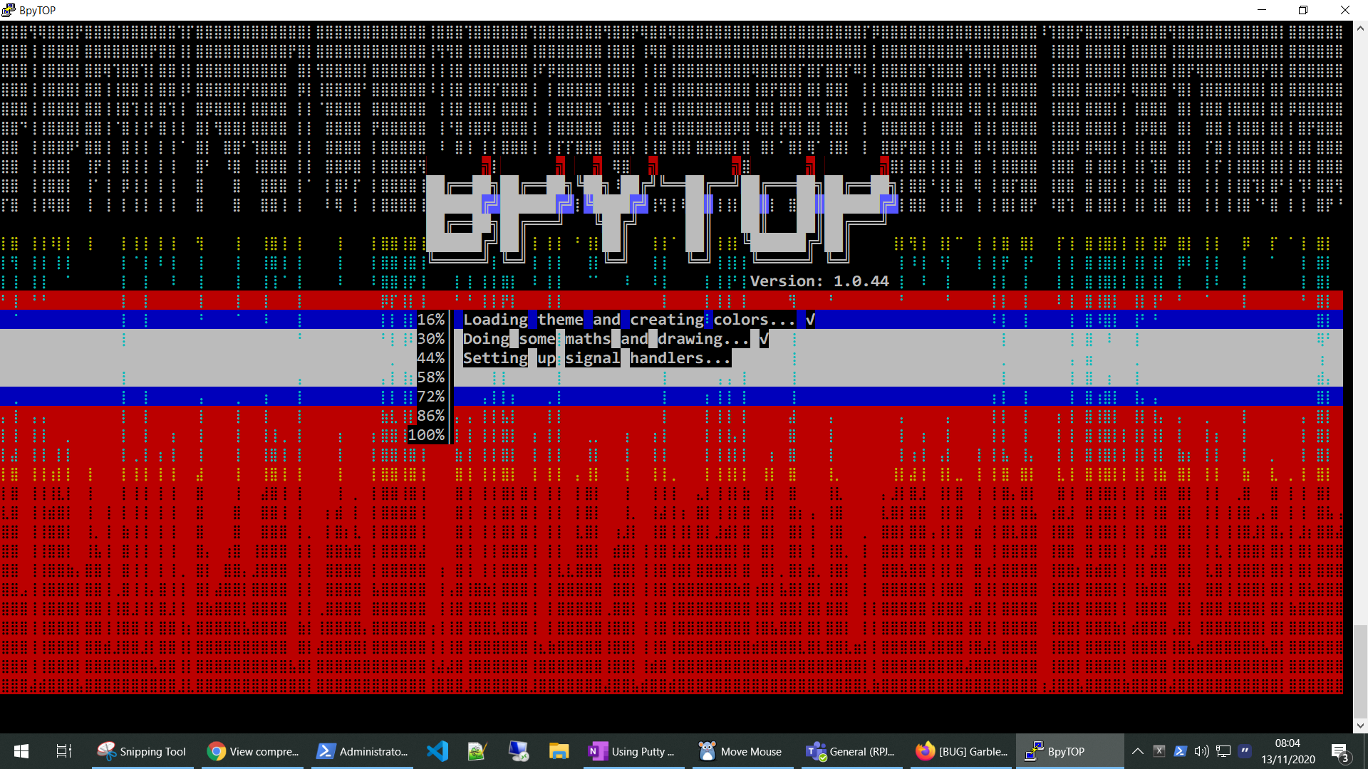 [BUG] Garbled Text and colours on screen · Issue #196 · aristocratos/bpytop · GitHub
