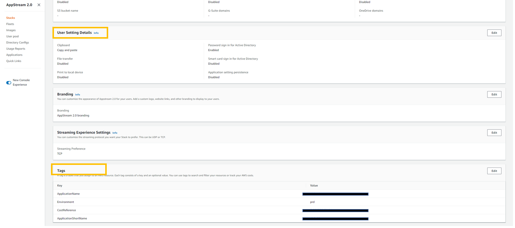 [AWS::AppStream::Stack][Drift] False Positive Drift for Tags and UserSettings for resource AWS ...