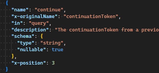 Defining A Parameter Called Continue In Swagger Spec Creates A Collision In Generated C Class