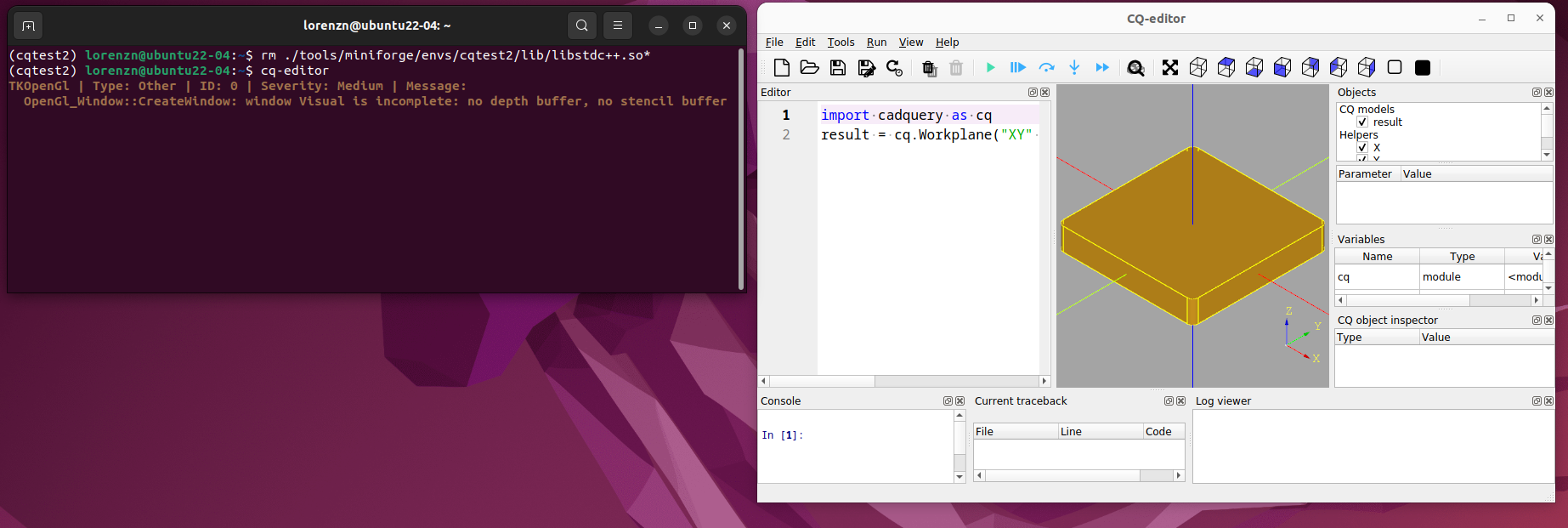 Fails With Ubuntu 22 04 Lts · Issue 345 · Cadquery Cq Editor · Github