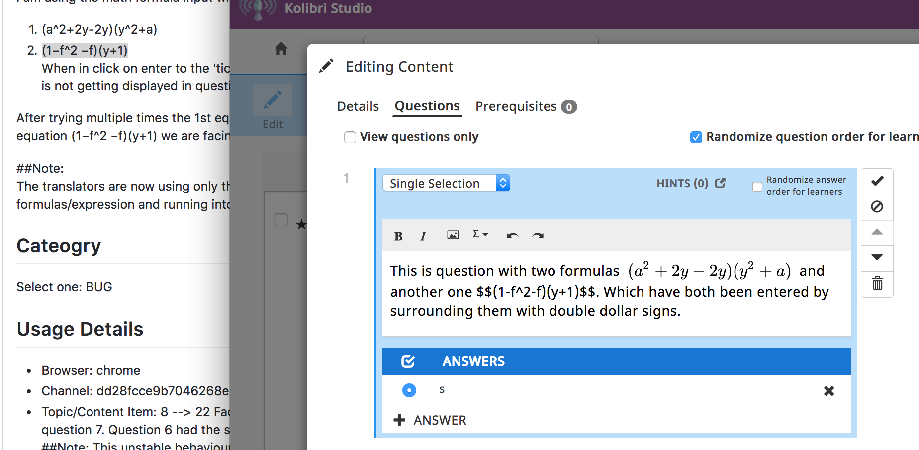 The mathematical equations created on math formula input widget on ...