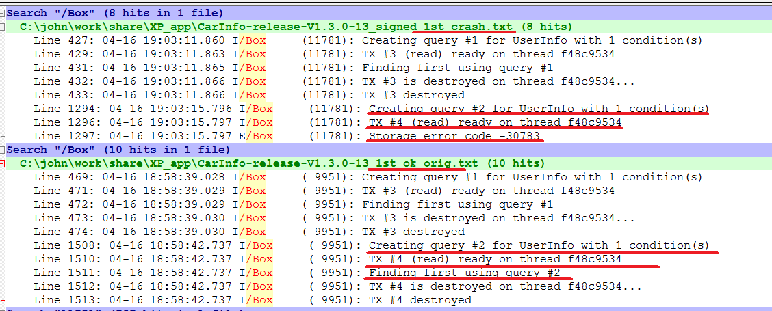DbException: Could not begin read transaction (another read transaction is still active on this ...