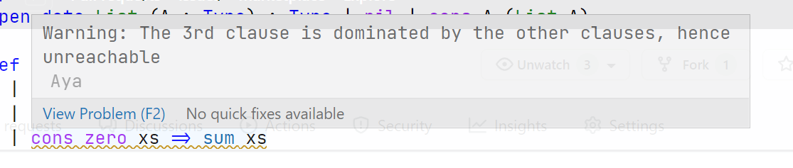 Weird warning on pattern domination · Issue #297 · aya-prover/aya-dev · GitHub