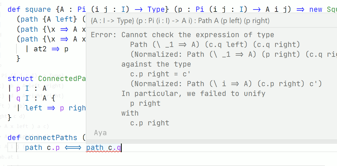 Unification bug on records w/ conditions · Issue #307 · aya-prover/aya-dev · GitHub