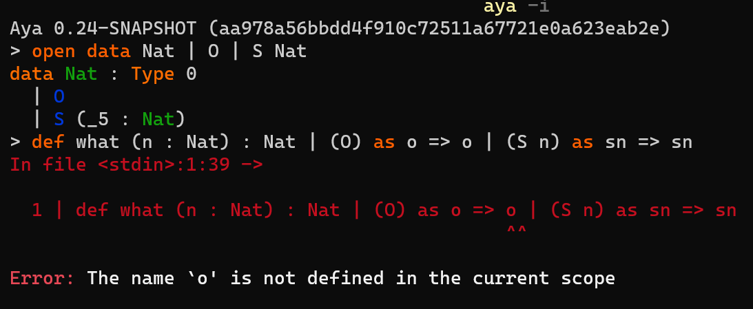 InternalException when using `as` · Issue #595 · aya-prover/aya-dev · GitHub