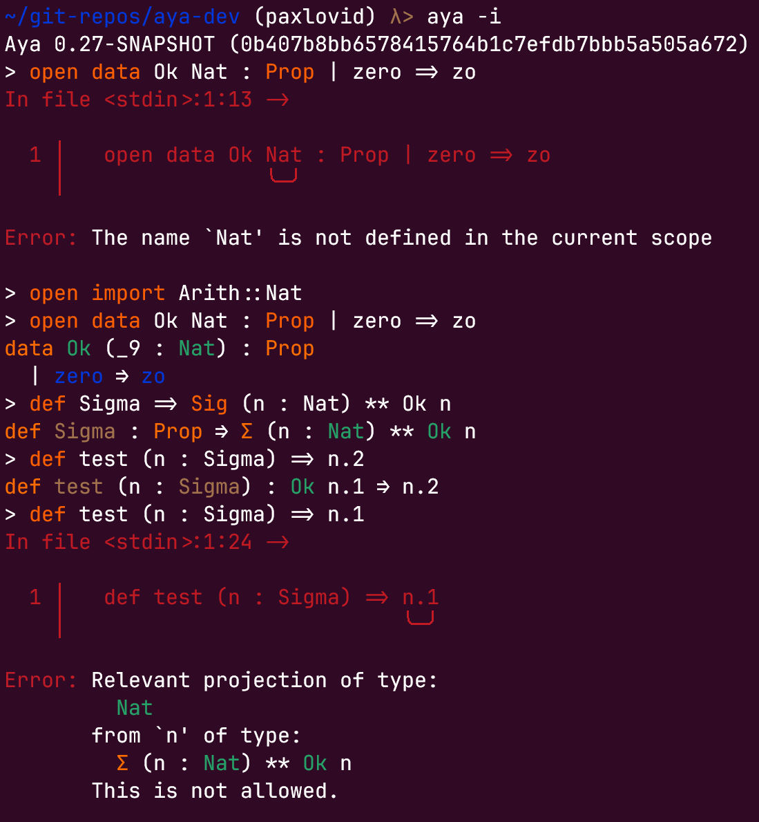 Sigma Projection Check Of `prop` Is Incorrect · Issue 879 · Aya Proveraya Dev · Github 