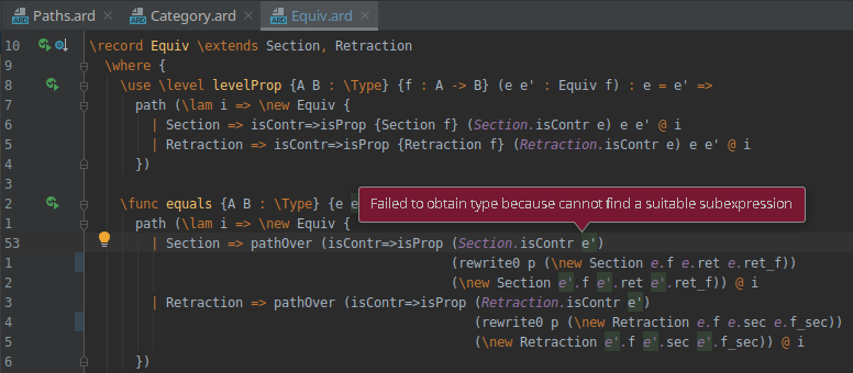 No suitable subexpression · Issue #168 · JetBrains/Arend · GitHub