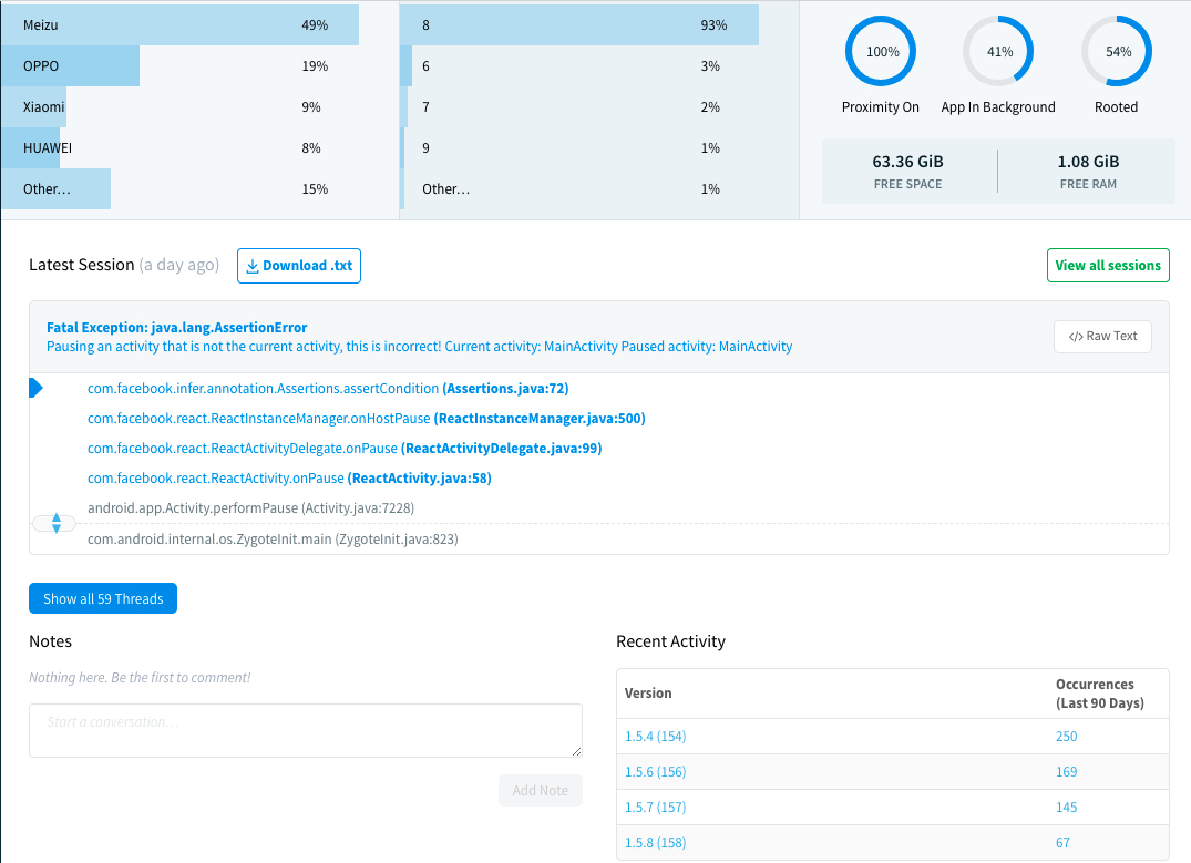 Android crash at onHostPause method · Issue #22462 · facebook/react-native · GitHub