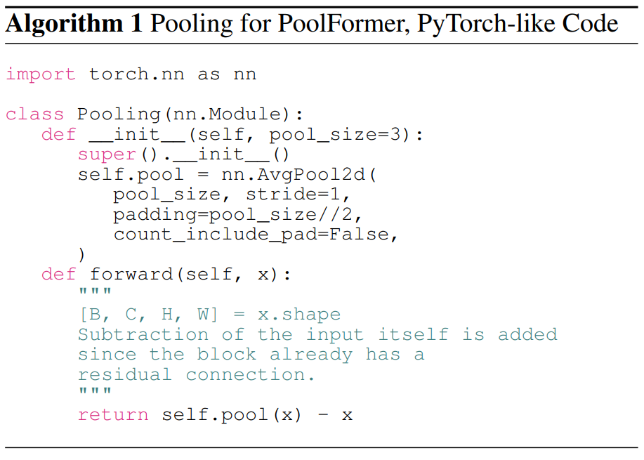[35] MetaFormer is Actually What You Need for Vision (PoolFormer) · Issue #63 · dhkim0225/1day ...