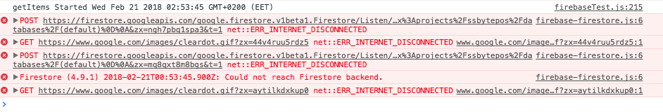 Firestore Js Get Never Fall Back To Catch When Offline · Issue 525 · Firebasefirebase Js Sdk