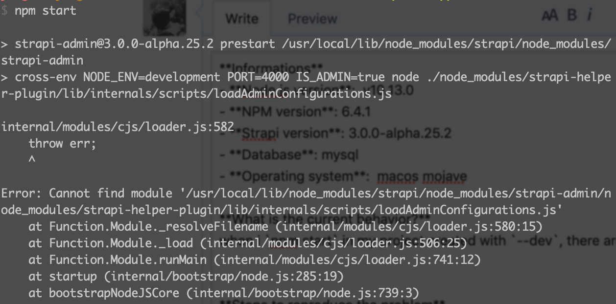development admin pannel run error · Issue #3025 · strapi/strapi · GitHub