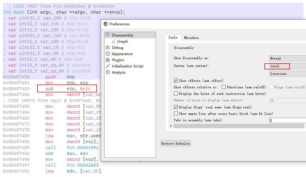 incorrect assembly code in masm syntax · Issue #1776 · rizinorg/rizin · GitHub