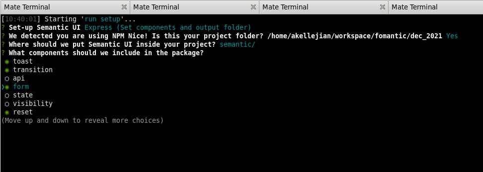 [installation] While installing and choosing components to include, show the list in ...