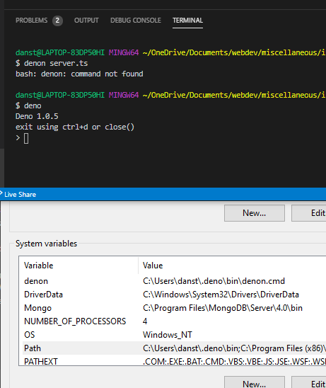 Git Bash denon: command not found · Issue #62 · denosaurs/denon · GitHub