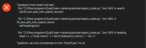 Bug: Error in reports when I selected All Memos · Issue #541 · ccbogel/QualCoder · GitHub