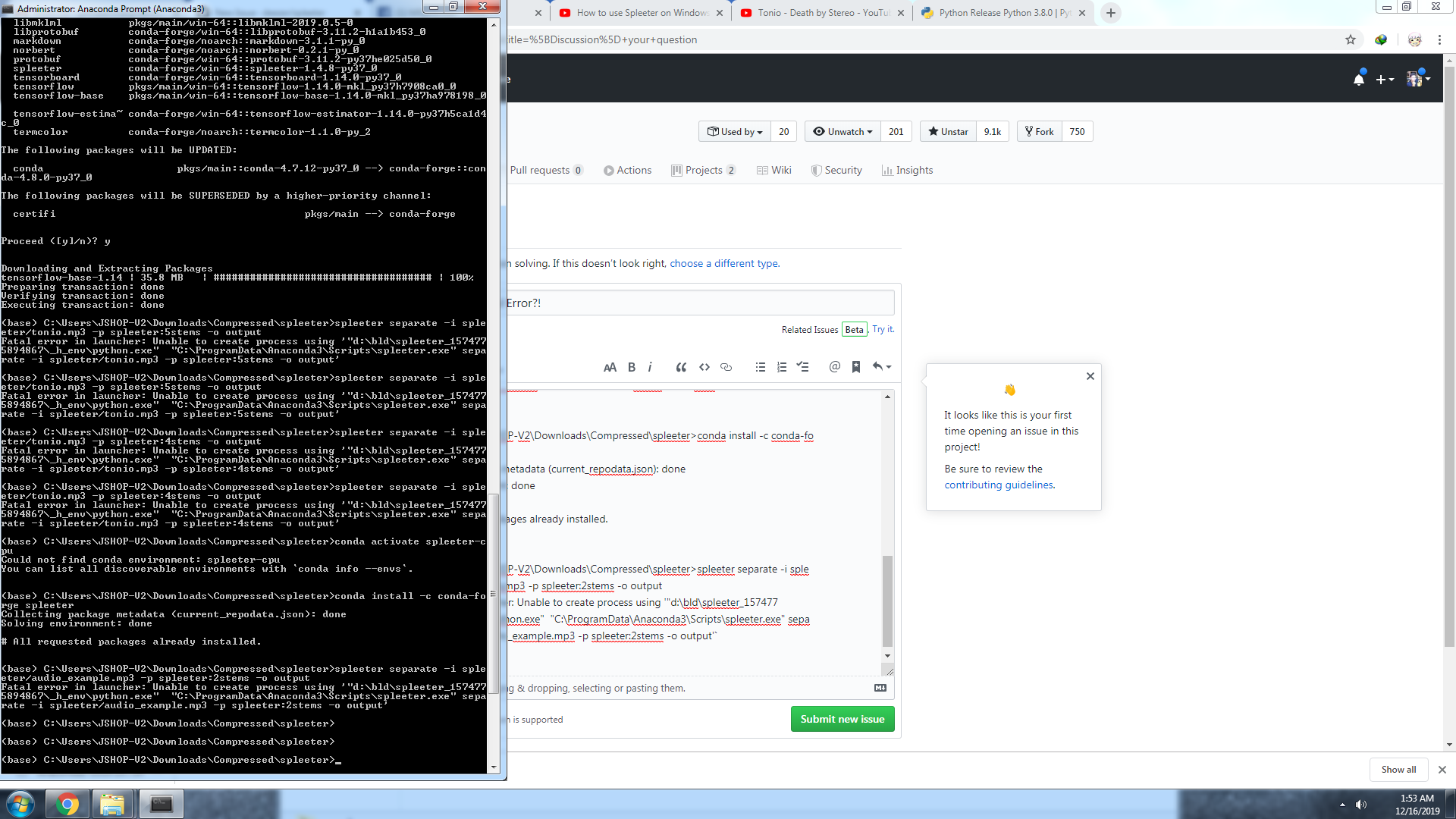 [Discussion] Fatal Error?! · Issue #184 · deezer/spleeter · GitHub