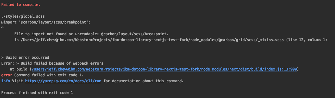 Build failure in NextJS Test application after Carbon upgrade · Issue ... Build failure in NextJS Test application after Carbon upgrade · Issue ...