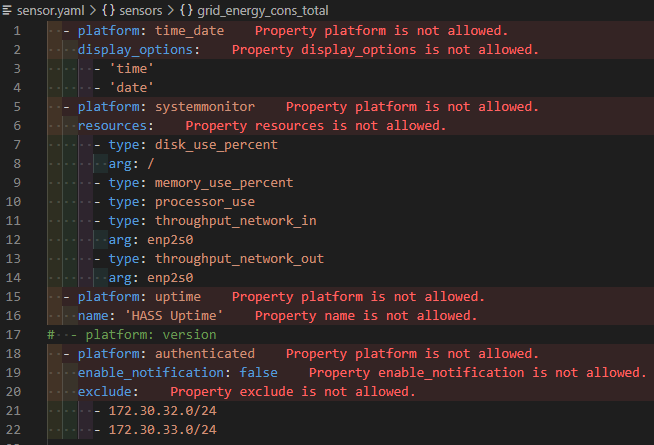Property xxxx is not allowed errors · Issue #400 · hassio-addons/addon-vscode · GitHub