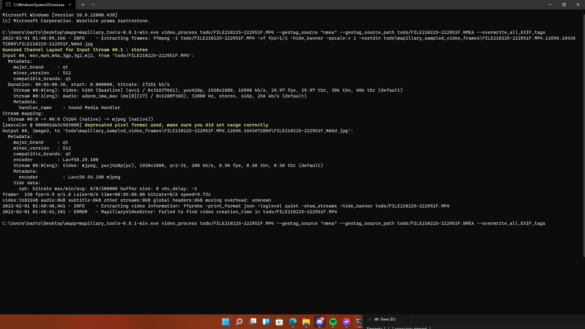 Creation_time error when processing: Mio MiVue C570 · Issue #500 · mapillary/mapillary_tools ...
