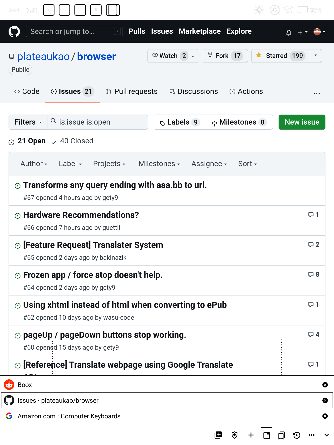 Using bold setting makes Titles disappear on tab preview. · Issue #68 · plateaukao/einkbro · GitHub