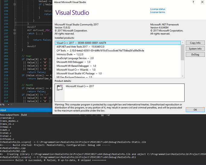 compilation error in Visual Studio 2017 · Issue #1703 · MediaArea/MediaInfoLib · GitHub