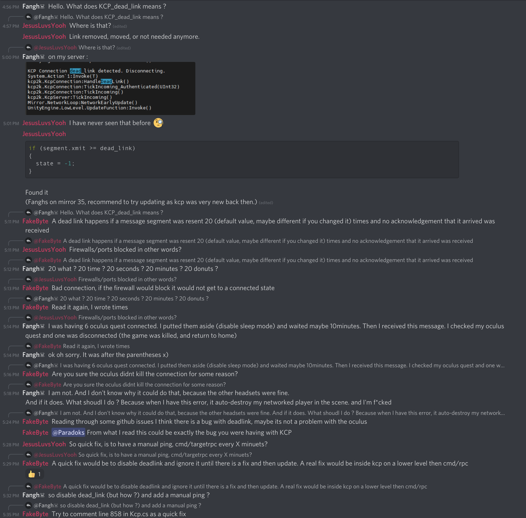 deadlink shouldn't be used? · Issue #36 · MirrorNetworking/kcp2k · GitHub