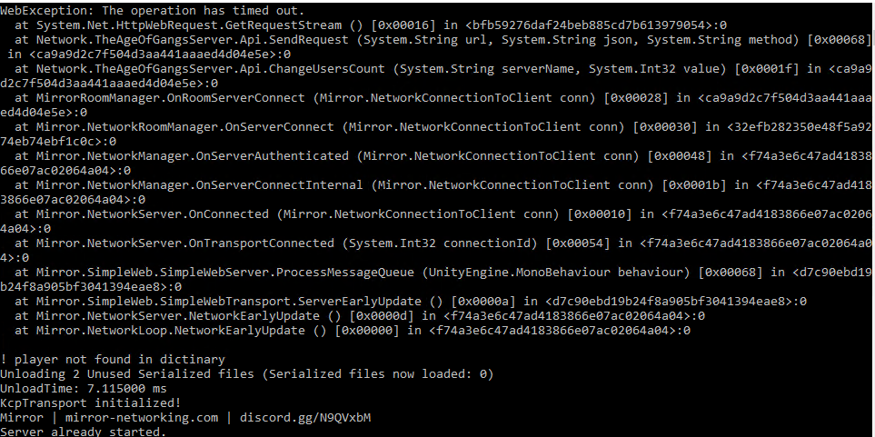 Websocket Timeout · Issue 3191 · Mirrornetworkingmirror · Github