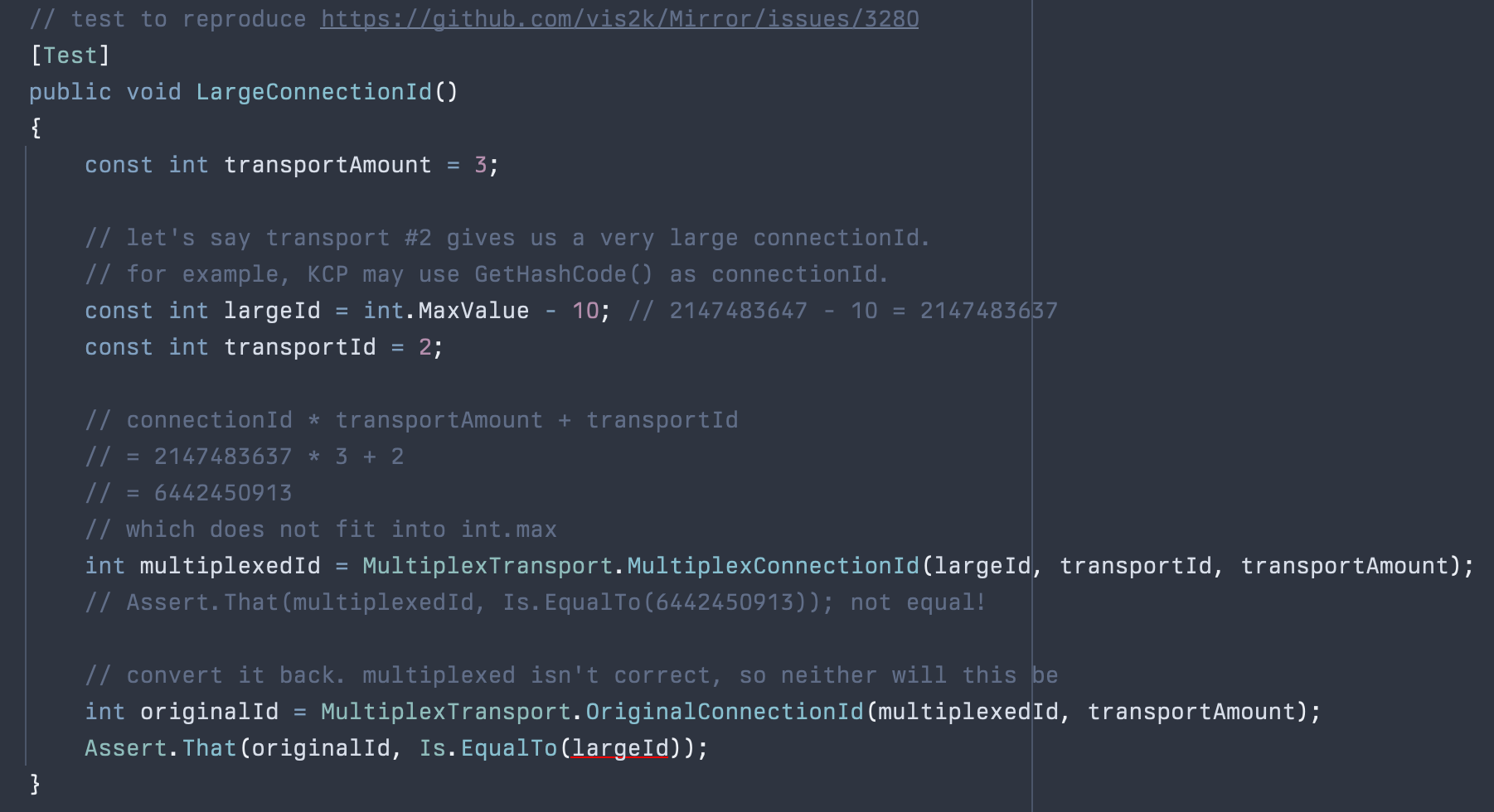 MultiplexTransport cannot possibly work. · Issue #3280 · MirrorNetworking/Mirror · GitHub