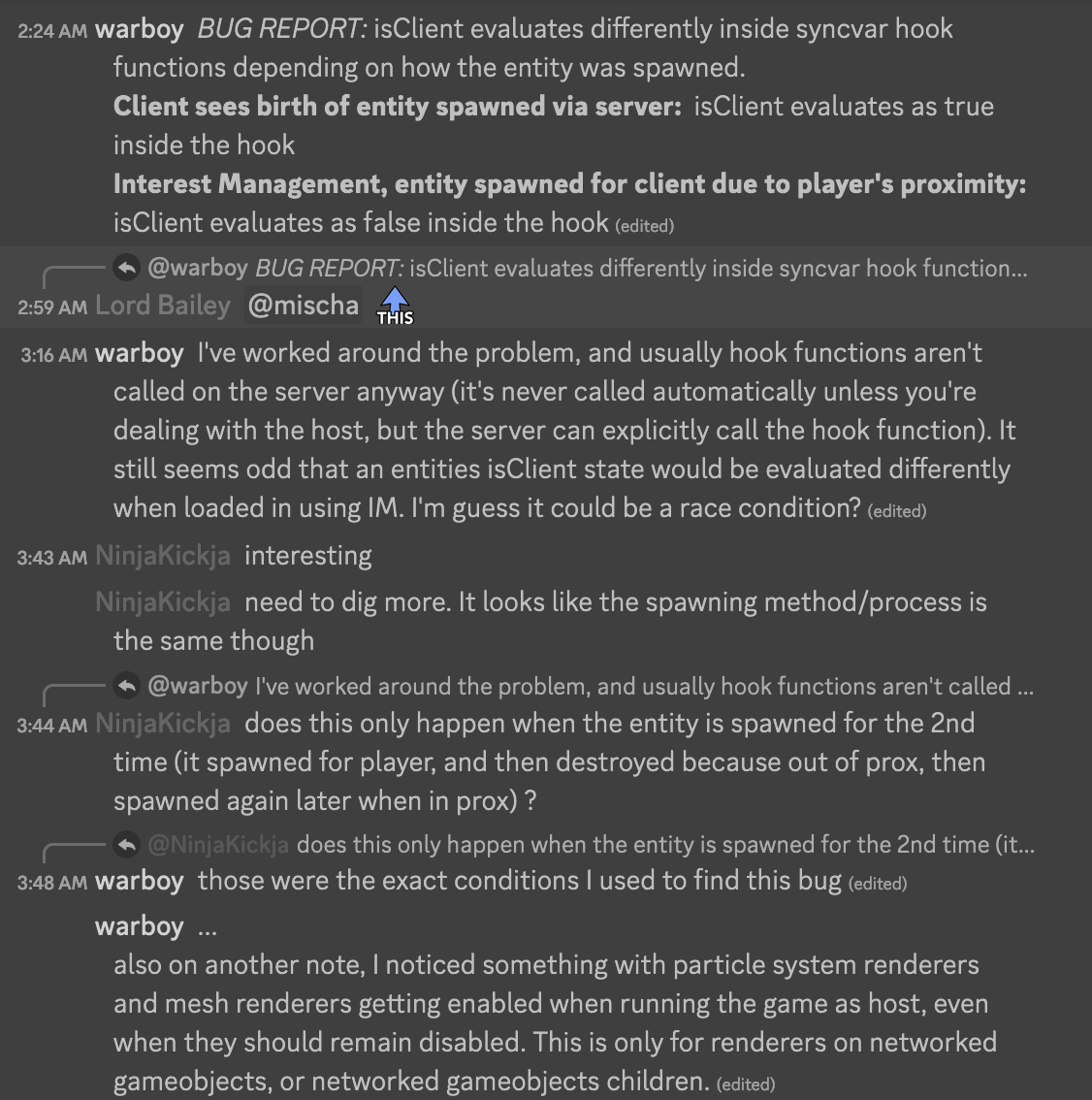 [SyncVar] hook isClient issue depending on how it was spawned? · Issue #3259 · MirrorNetworking ...