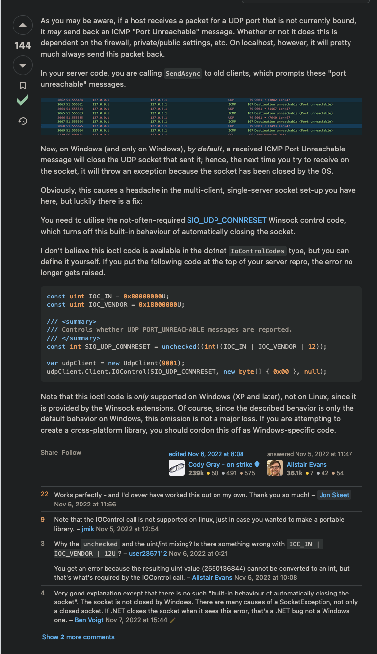 KCP outside of Unity gives a windows exception about closed sockets · Issue #3611 ...