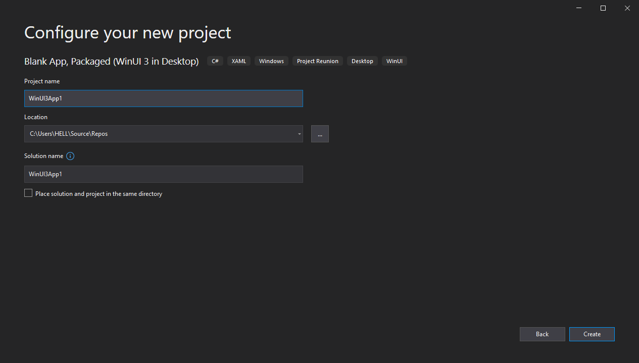 Error while creating a WinUI 3, C# on Desktop project. · Issue #2949 ...