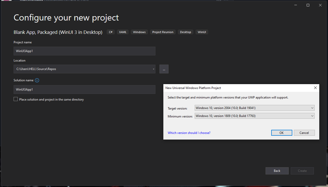 Error while creating a WinUI 3, C# on Desktop project. · Issue #2949 · microsoft/microsoft-ui ...
