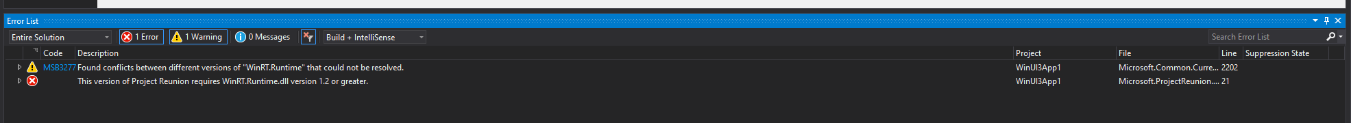 Error while creating a WinUI 3, C# on Desktop project. · Issue #2949 · microsoft/microsoft-ui ...