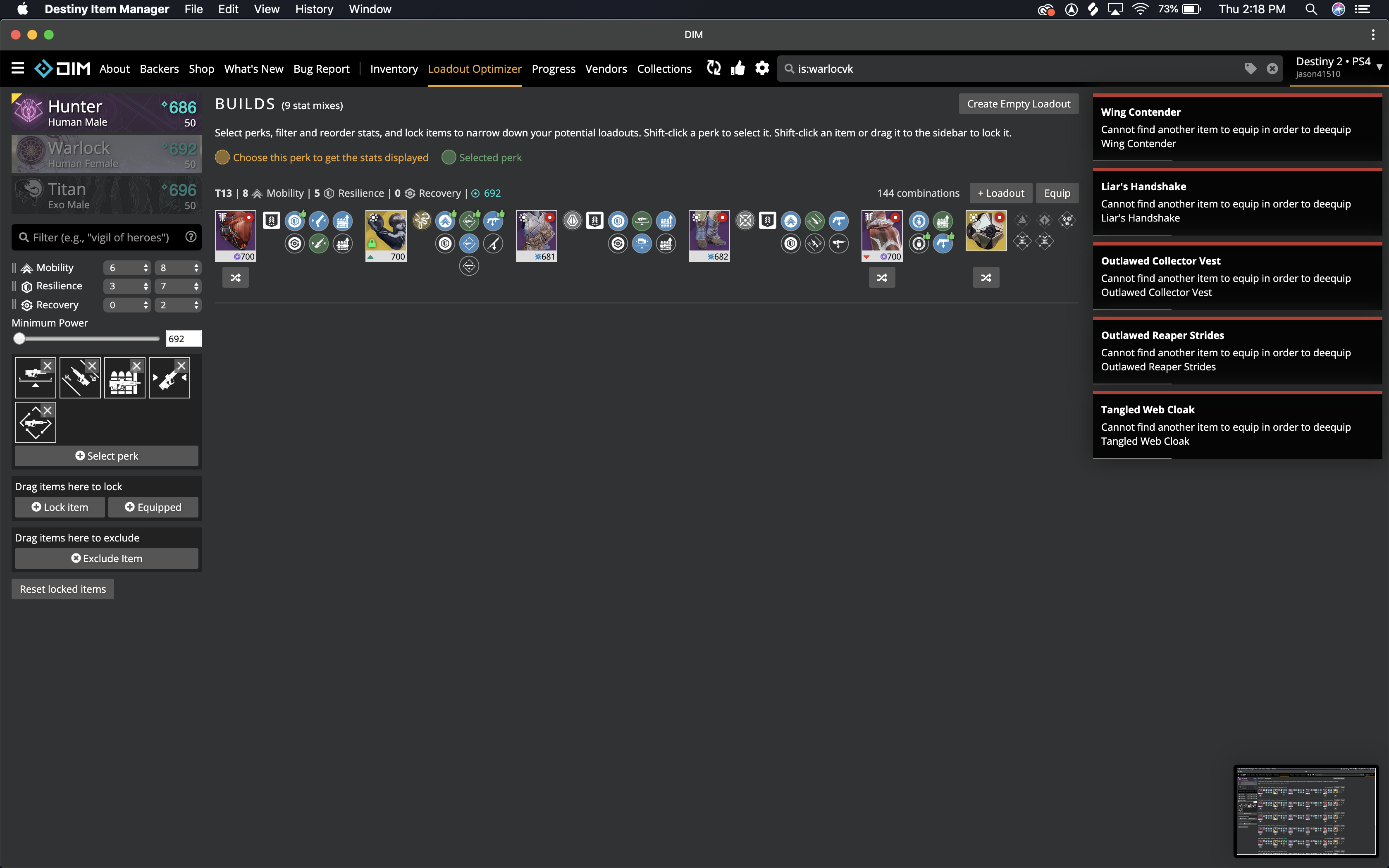 errors Equipping armor from loadout builder · Issue #3851 · DestinyItemManager/DIM · GitHub